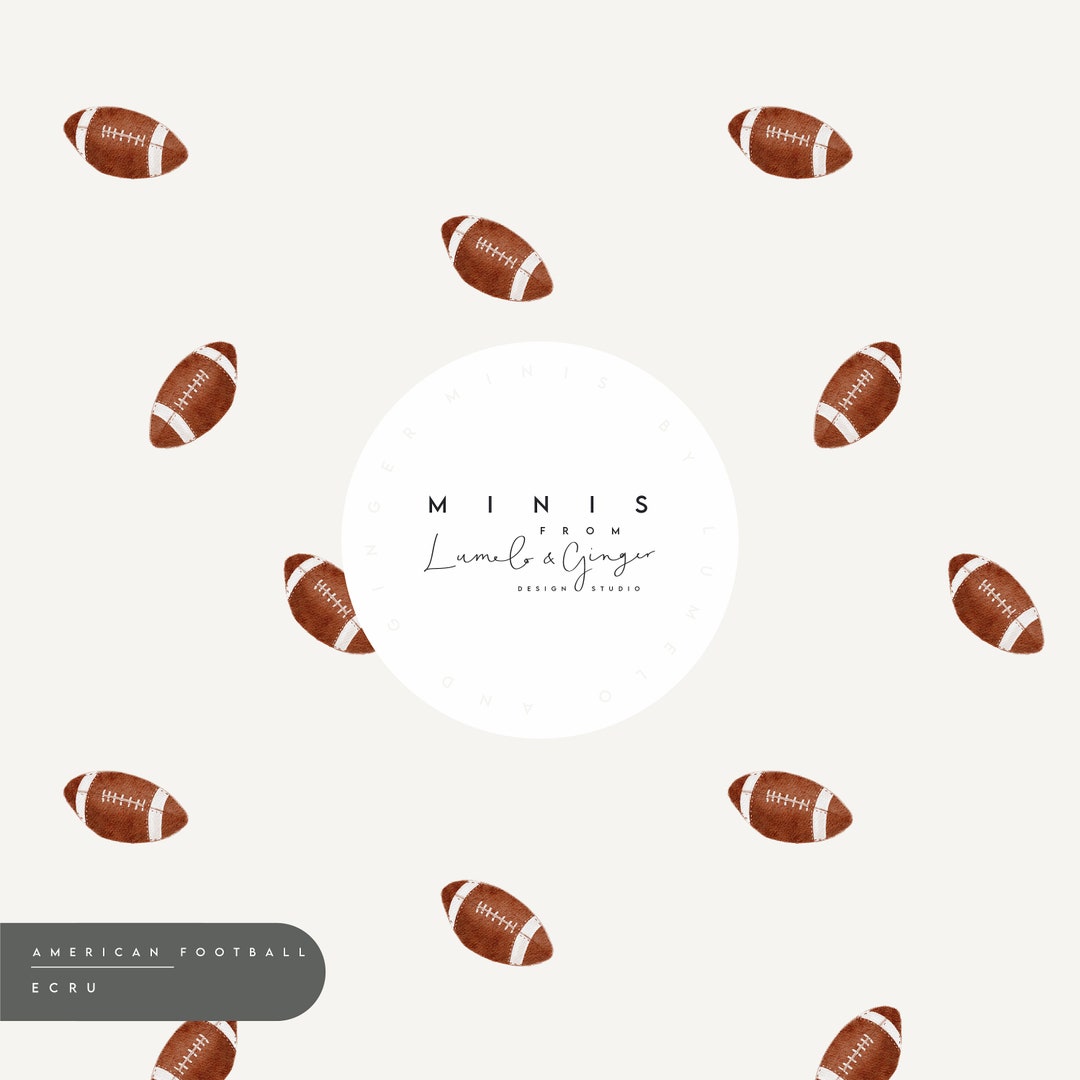 MINI, American Football, Sport, Cute, Seamless Fabric Design, Repeat ...