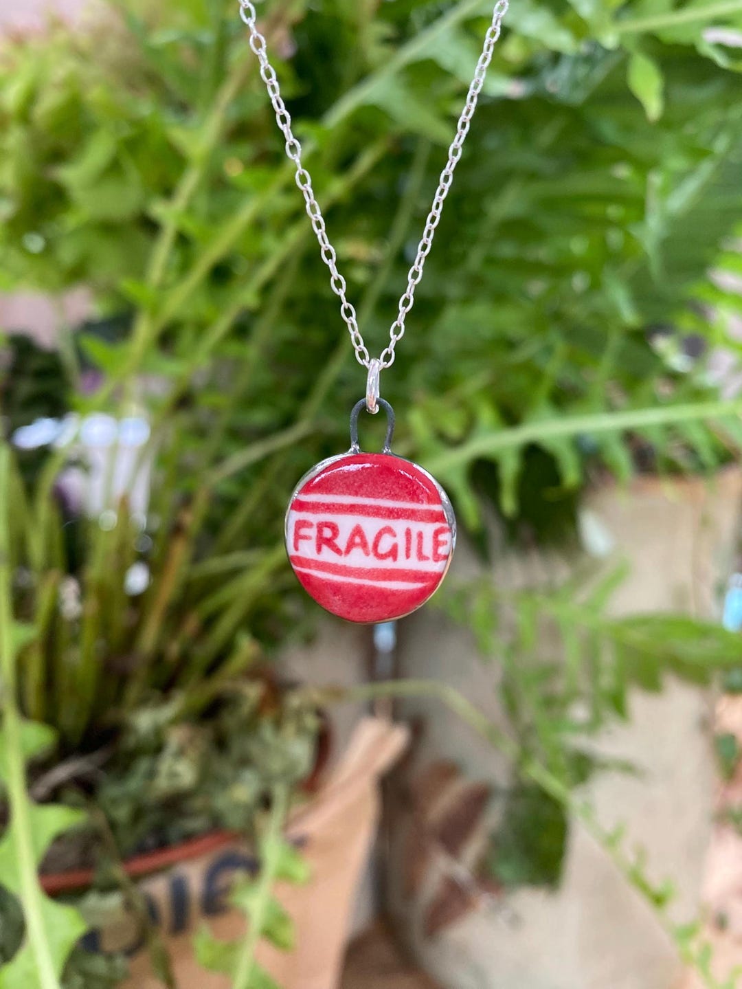 Fragile Ceramic Pendant - Etsy