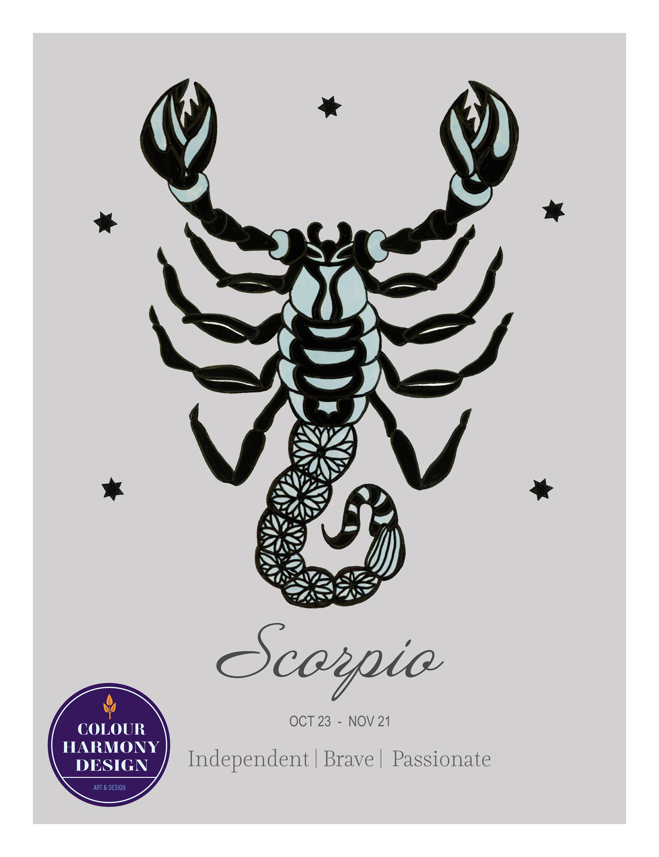 Scorpio Art Print Zodiac Sign Print Astrology Art - Etsy