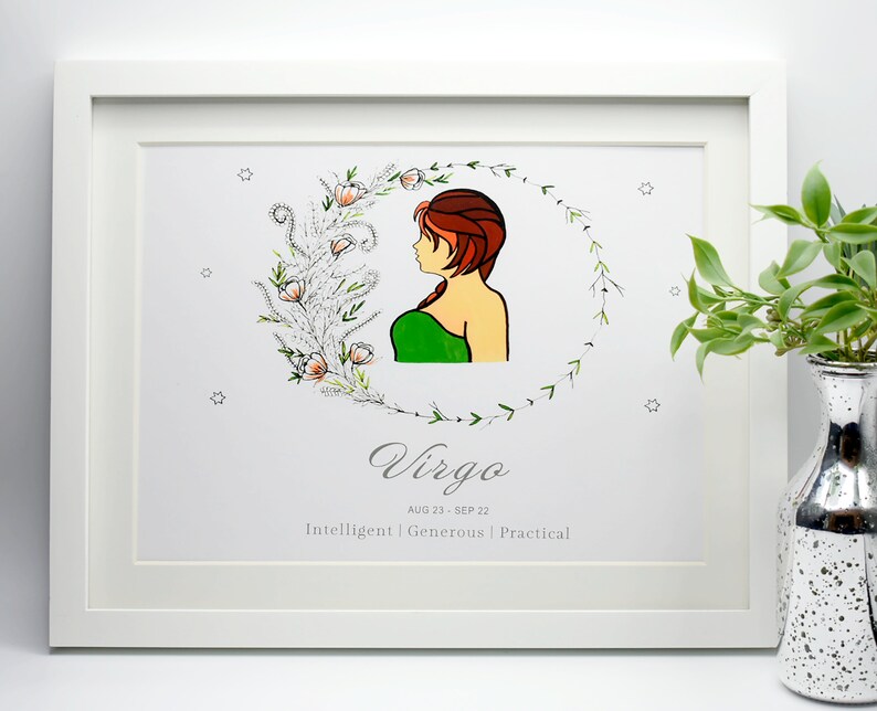 Virgo Zodiac Art Print: Zodiac Sign Astrology Wall Decor - Etsy