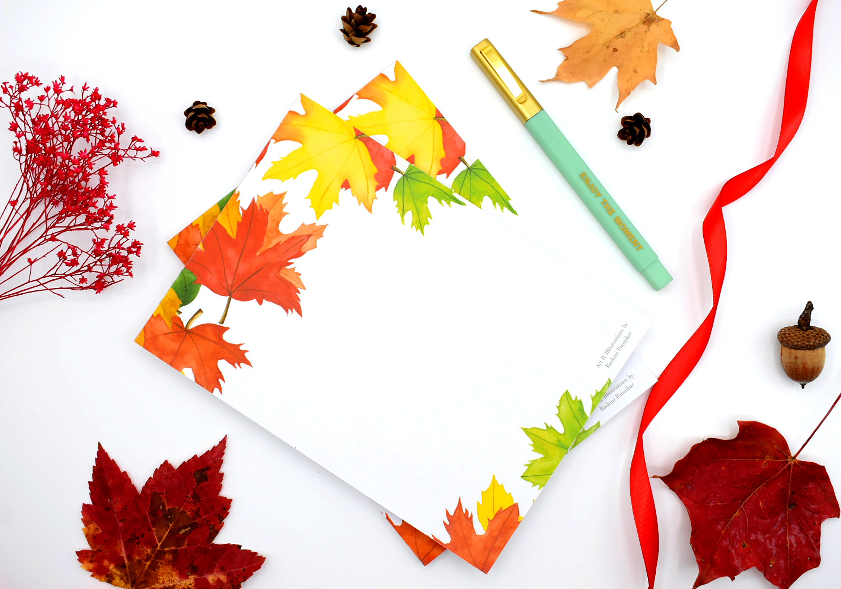 Fall Notepad | Perfect for Gifting | Notepad Set With Pen | Size - 5" X ...