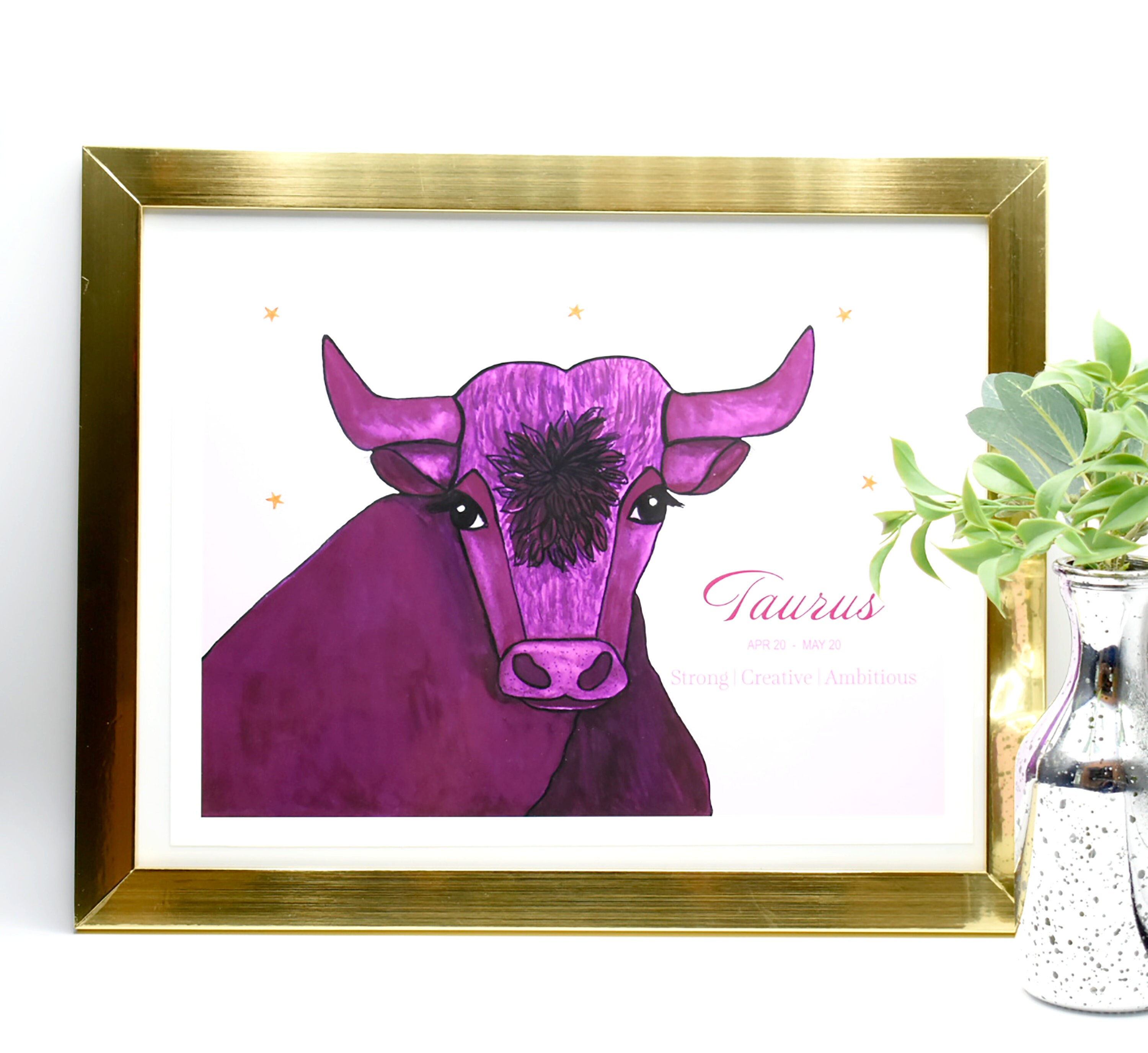 Taurus Art Print Zodiac Sign Print Astrology Art - Etsy