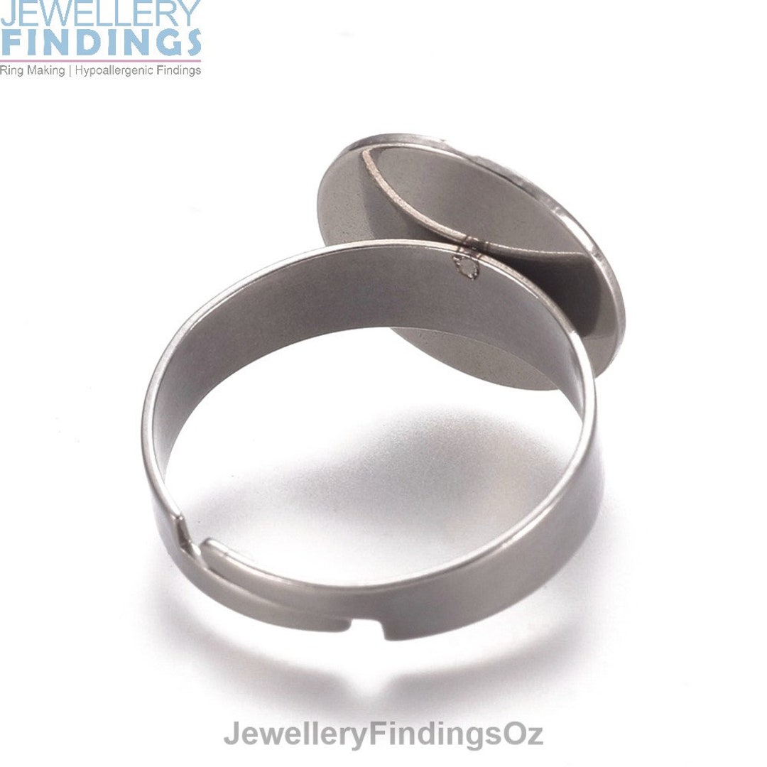 5 X 14mm Adjustable Flat Round Ring Base Suitable for Your Ring ...