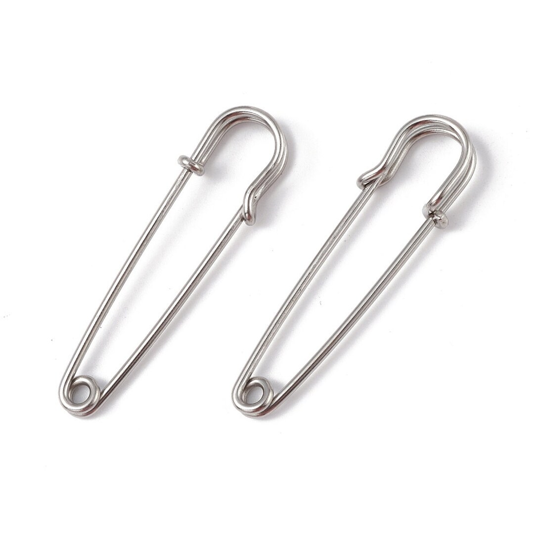 5 X 50mm Stainless Steel Pin Brooch Setting, 14mm Wide, 50.5mm Long, 5 ...