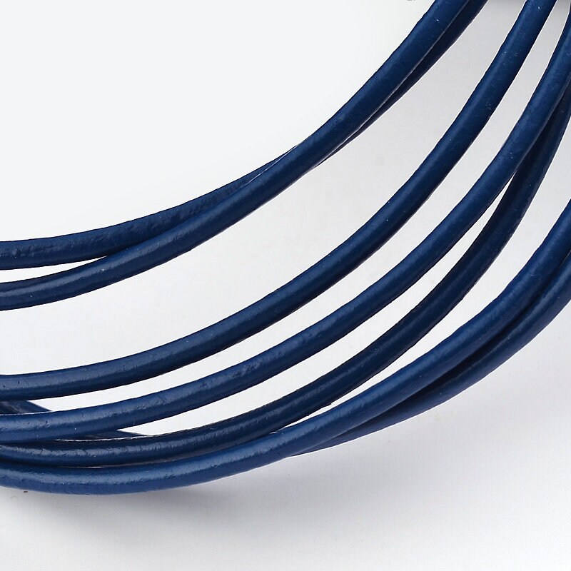 3m X 2mm Blue Leather Cord - Etsy