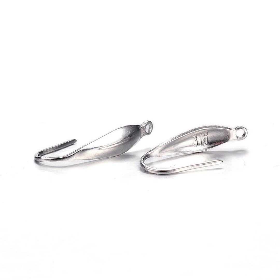5 Pairs (10 Pieces) 20mm Long Stainless Steel Stud Earring Hooks - Etsy