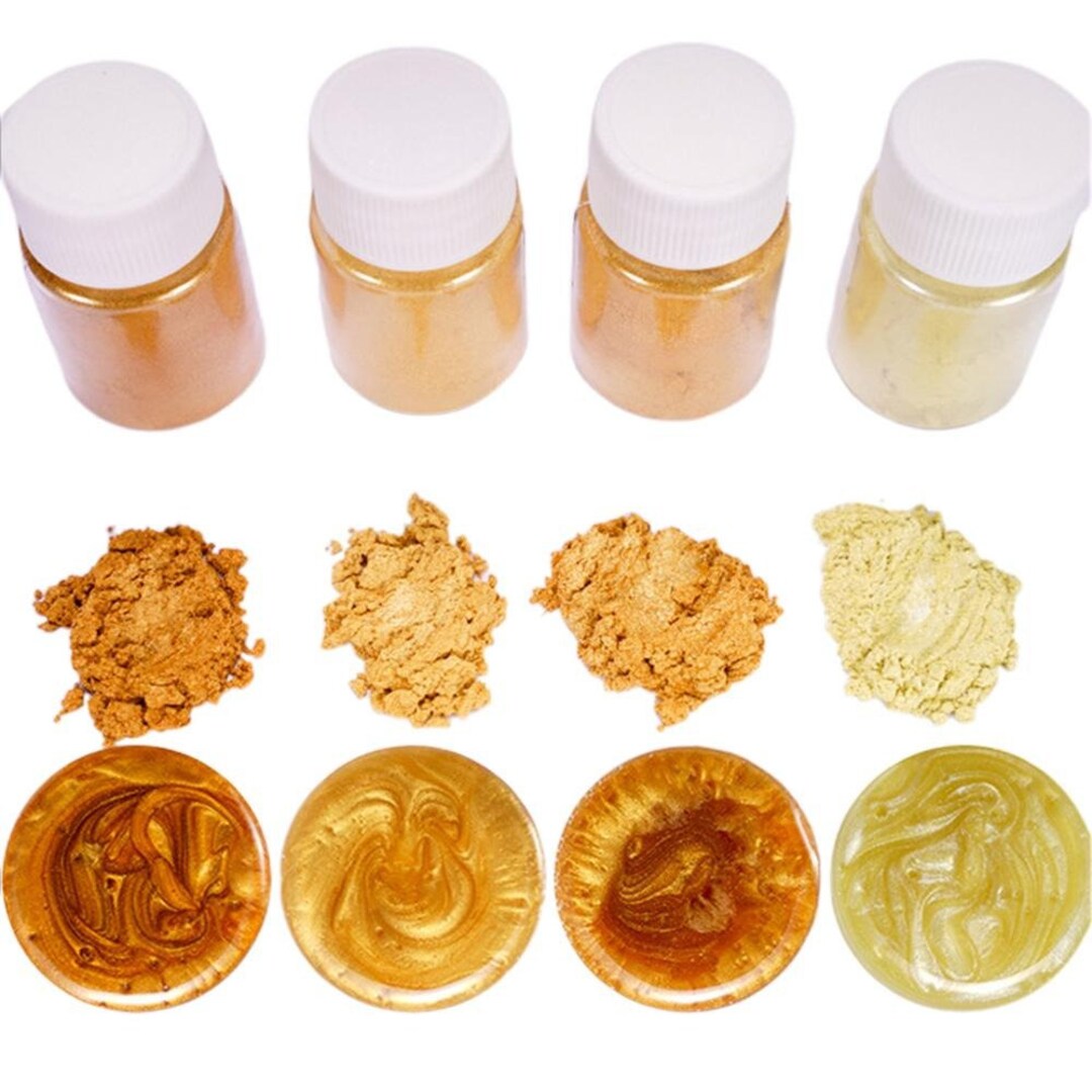 4 X Gold Coloured Mica Powder different Shades - Etsy