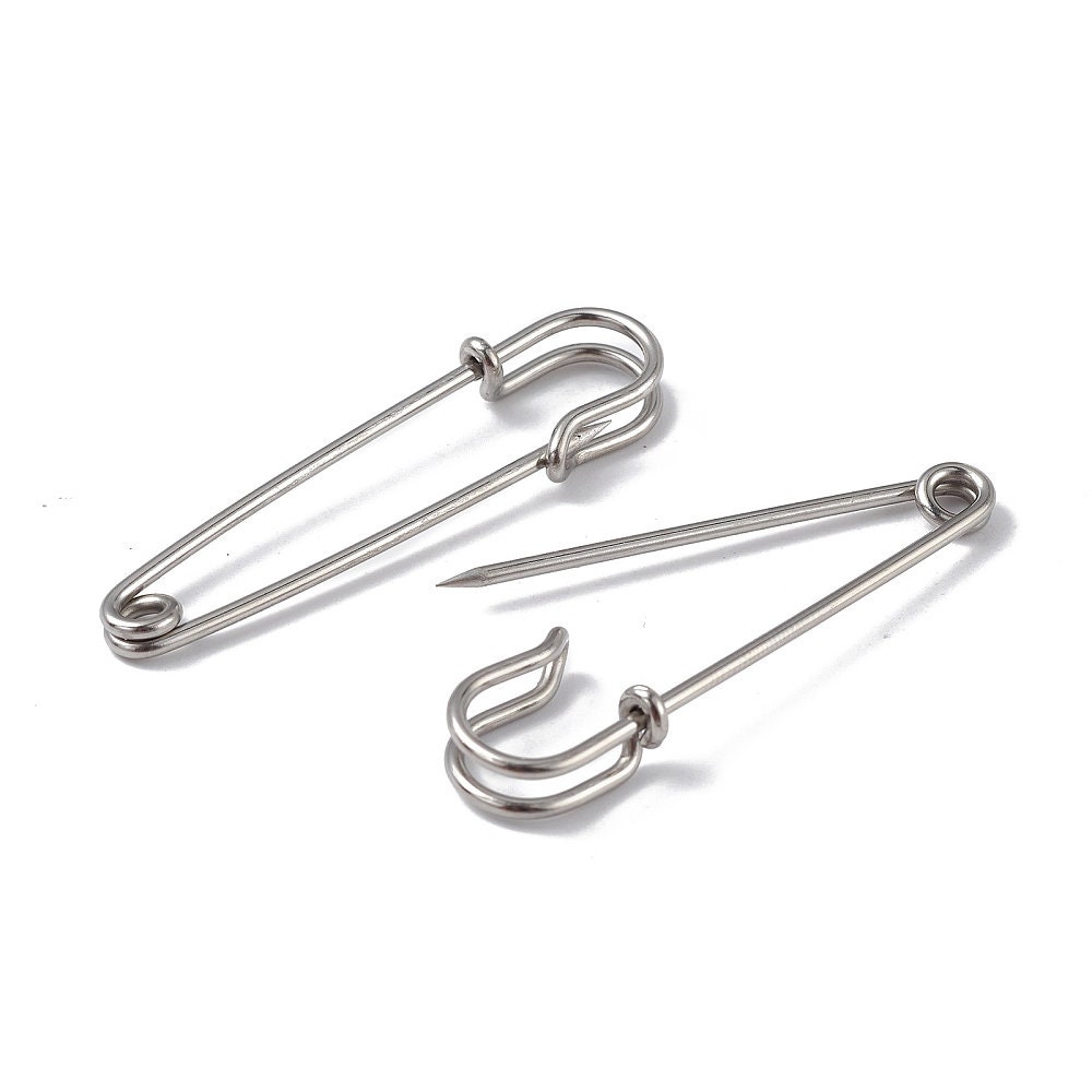 5 X 50mm Stainless Steel Pin Brooch Setting, 14mm Wide, 50.5mm Long, 5 ...