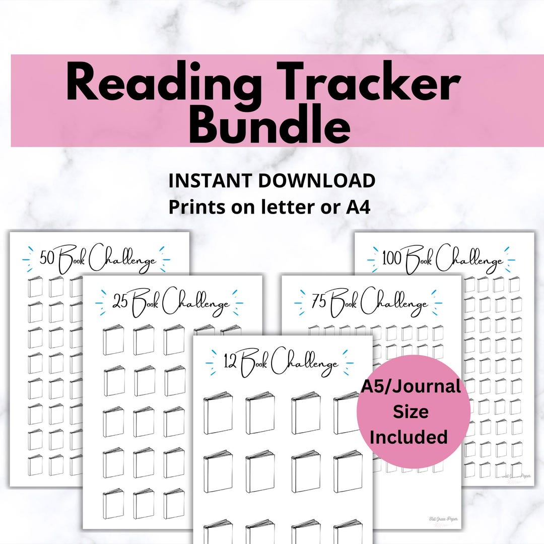 Reading Tracker Bundle, Printable Reading Journal Page, Reading ...