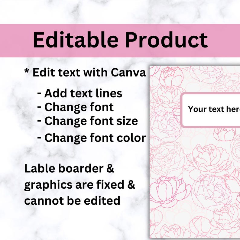 Printable Binder Cover and Spine Labels, Editable Canva Template ...