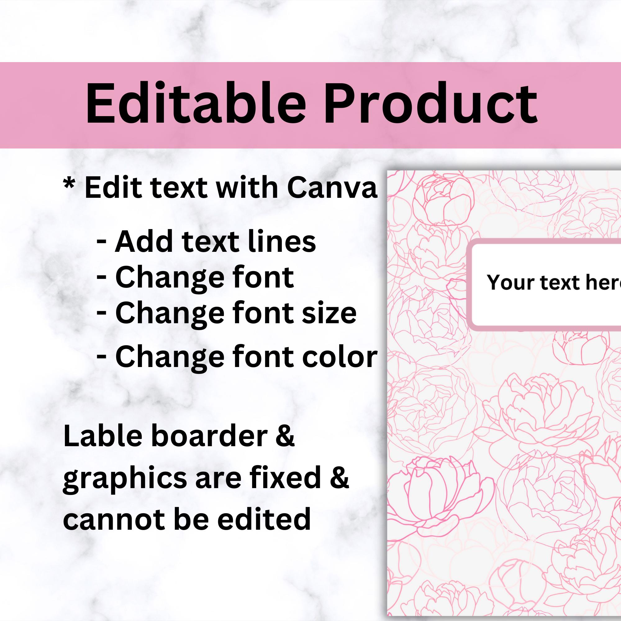6 Binder Cover and Spines, Editable Canva Template, Printable PDF, DIY ...