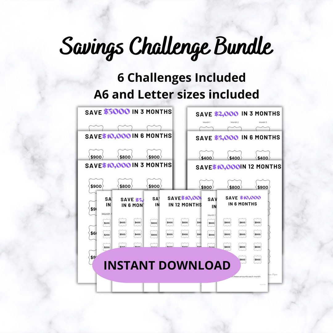 10k Savings Challenge 5k Money Challenge Printable Savings - Etsy