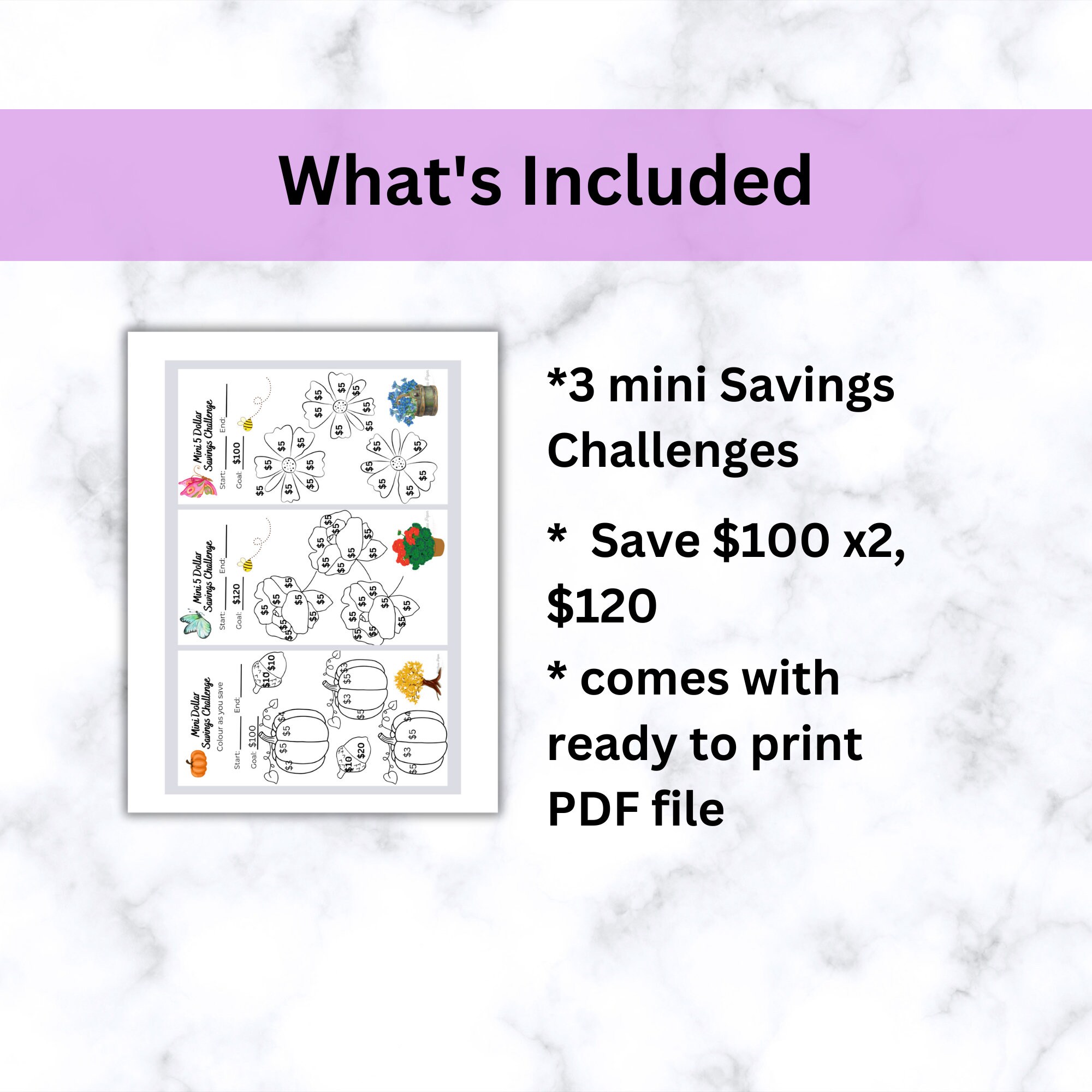 Saving Challenge Bundle, Savings Goal Tracker, Sinking Fund Tracker ...