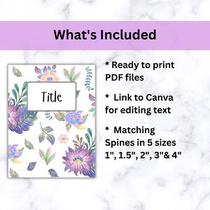 6 Binder Cover Printable, Matching Binder Spines, Editable Canva ...
