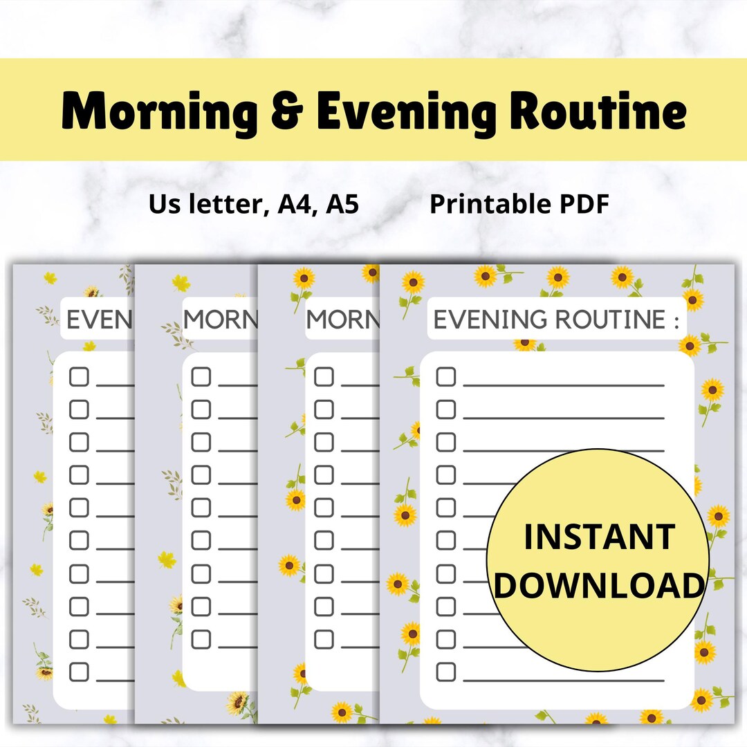 Daily Habit Tracker, Printable Journal Pages, Task Tracker, Morning ...