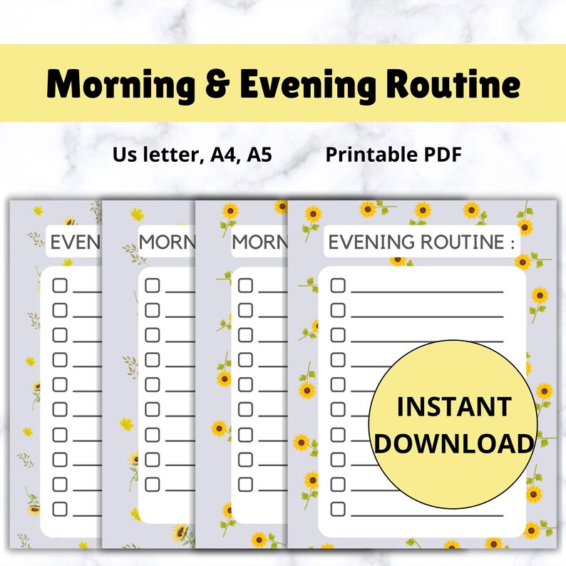 Daily Habit Tracker, Printable Journal Pages, Task Tracker, Morning ...