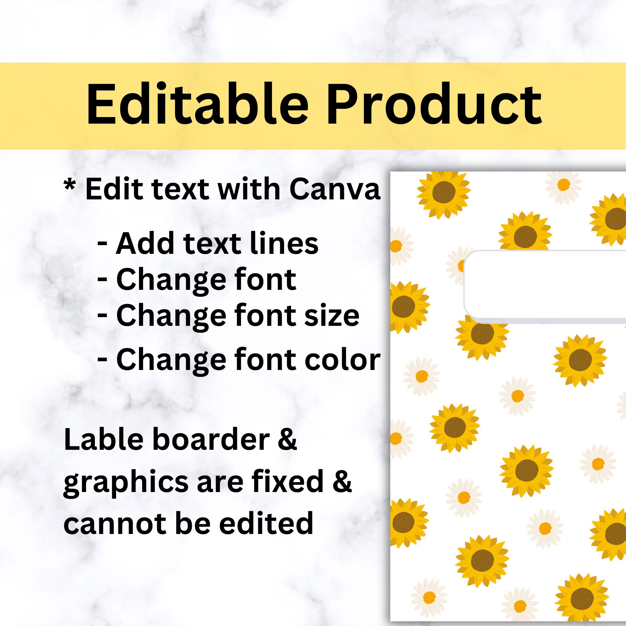 Budget Binder Cover Printable, Sunflower Binder Covers and Spines ...