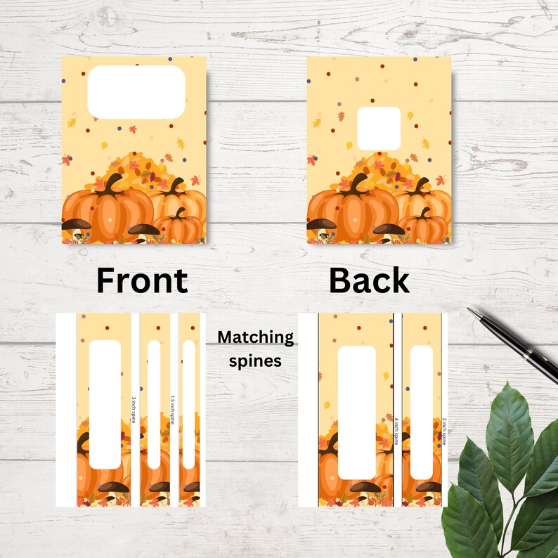 3 Fall Binder Cover Printable, Matching Binder Spines, Editable Canva ...