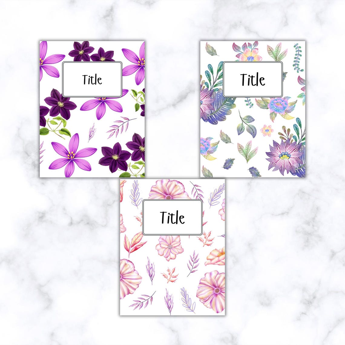 6 Editable Binder Covers Spines Printable PDF, Editable Canva Template ...