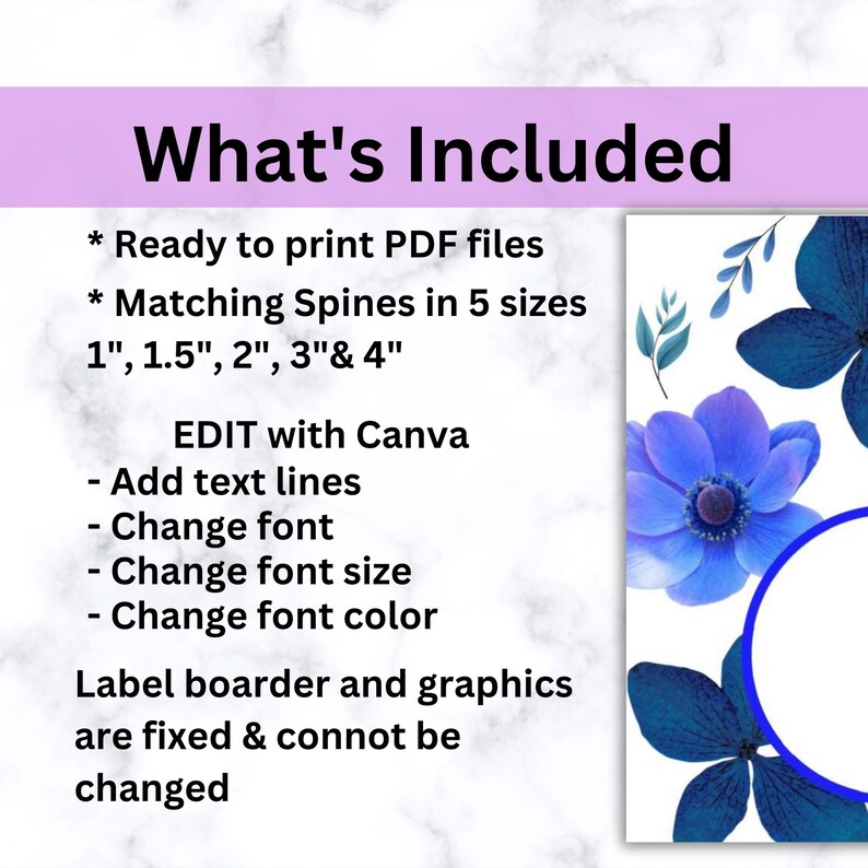 6 Editable Binder Covers Spines Printable PDF, Editable Canva Template ...