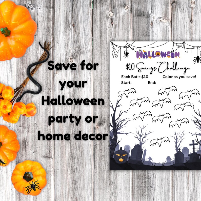 Halloween Savings Challenge Printable PDF, Spooky Financial Planner ...