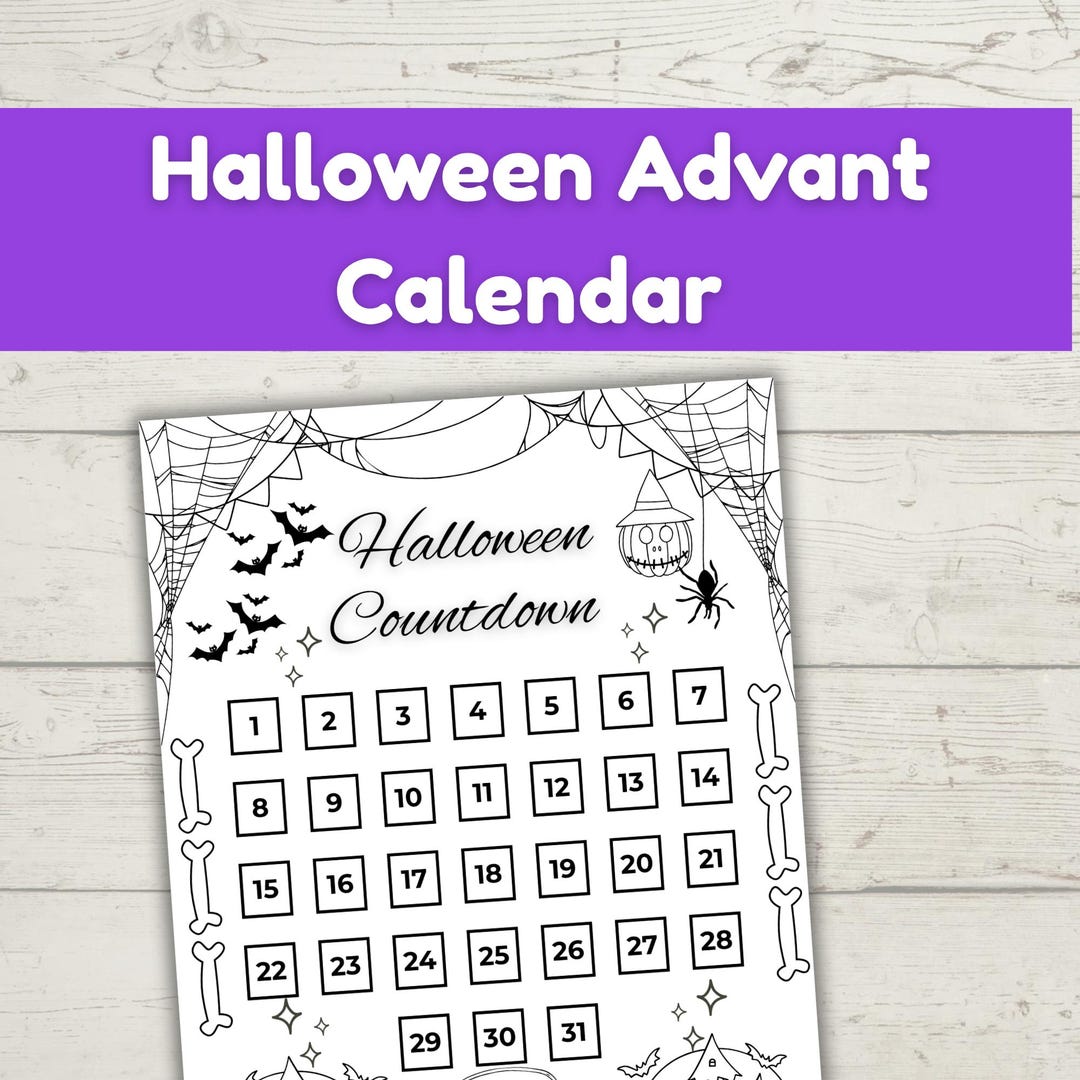 Halloween Countdown Printable | Coloring Advent Calendar for Kids ...