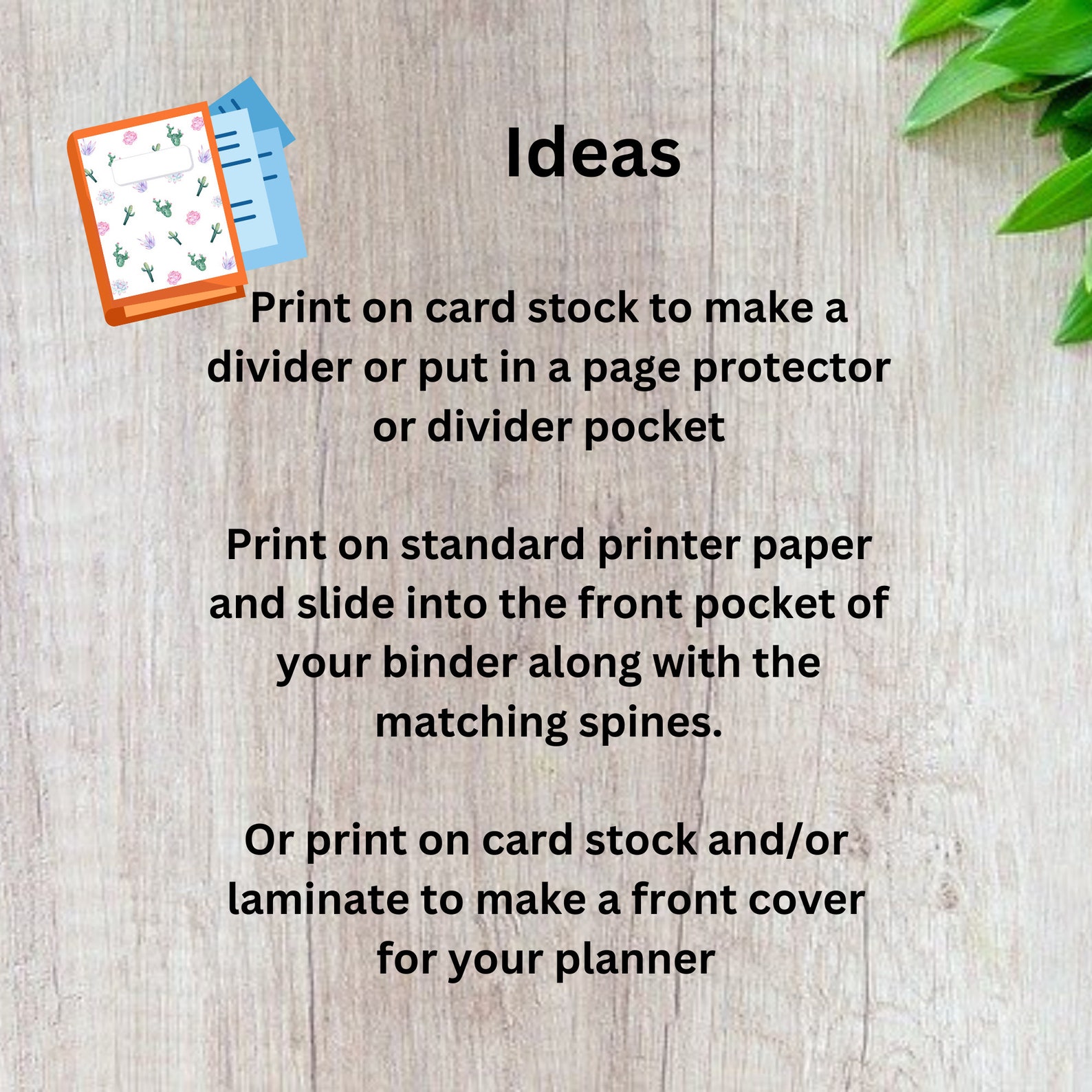 Editable Cactus Theme Binder Covers Divider Inserts Matching - Etsy