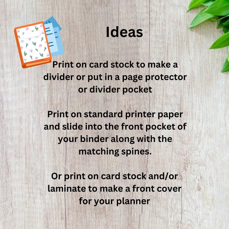 Editable Cactus Theme Binder Covers, Divider Inserts, Matching Spine ...