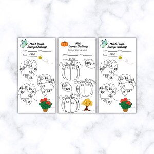Mini British Pound Savings Challenge A6 Bundle, Savings Goal Tracker ...