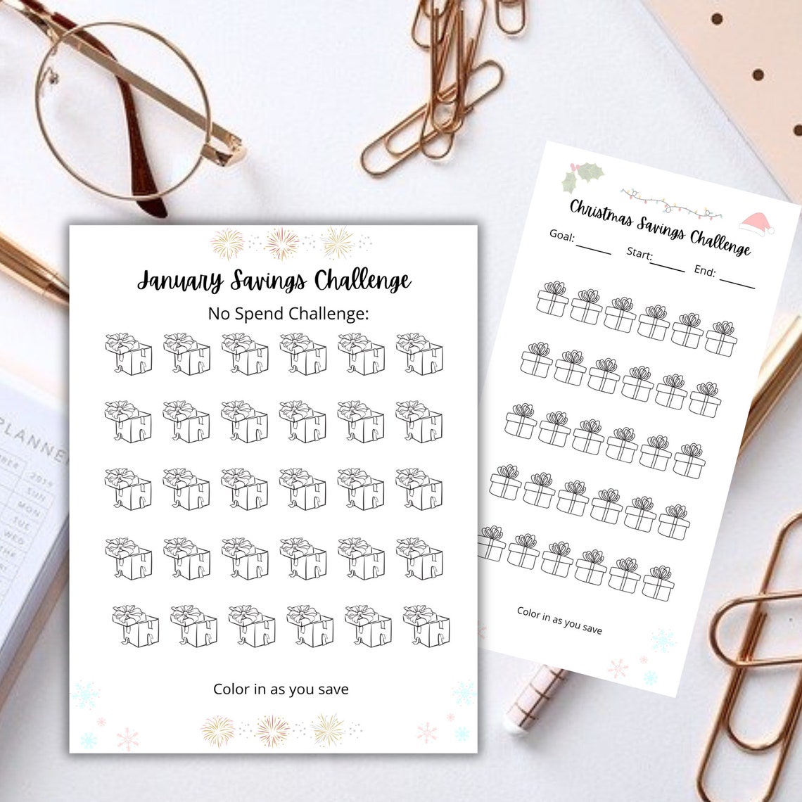 January No Spend Challenge Printable Christmas Savings Challenge ...