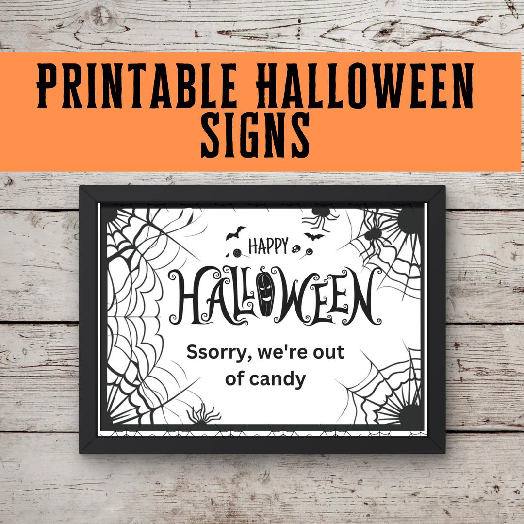 Halloween Printable Sign, Trick or Treat Signs, Candy Station Sign ...