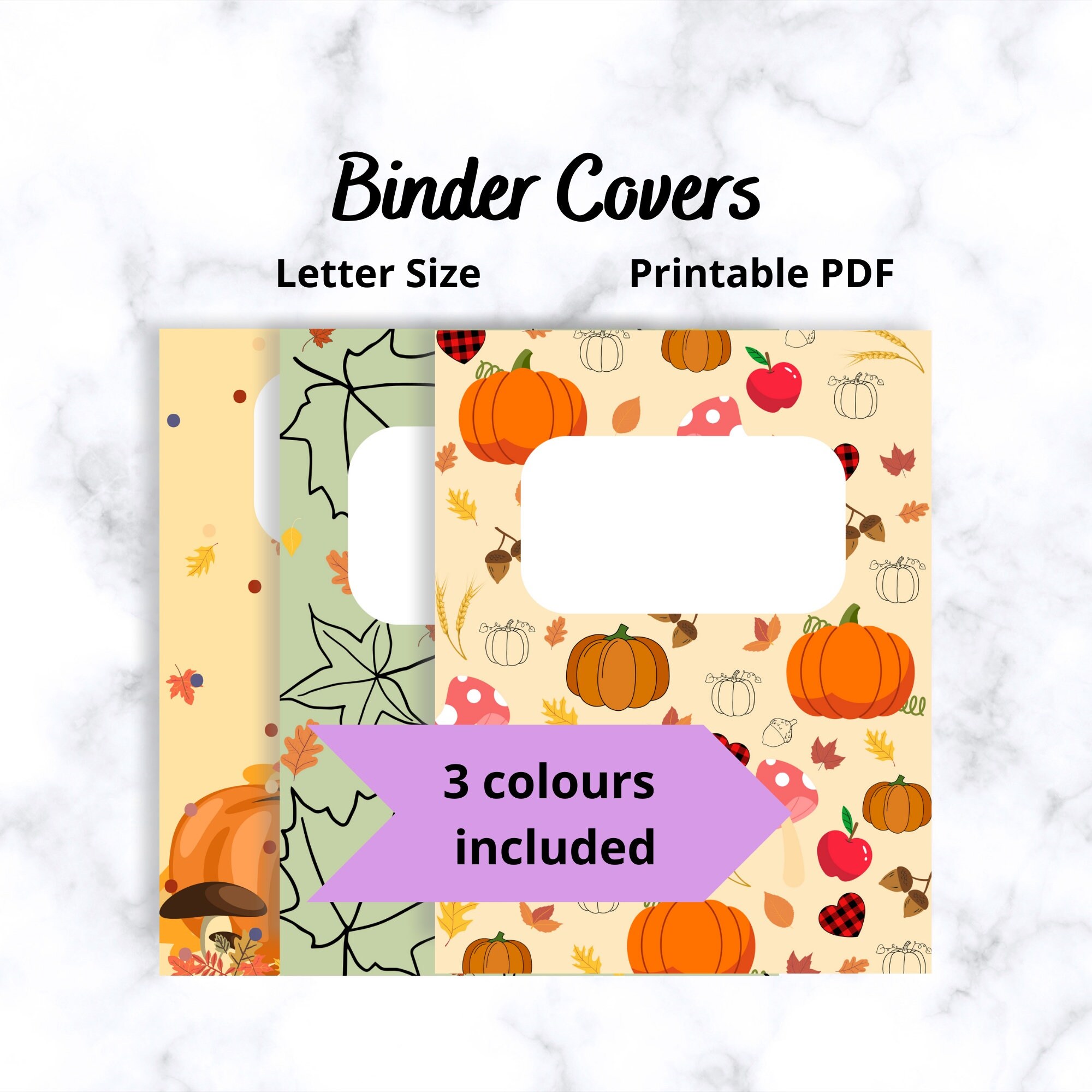 3 Binder Cover Printable, Matching Binder Spines, Editable Canva ...