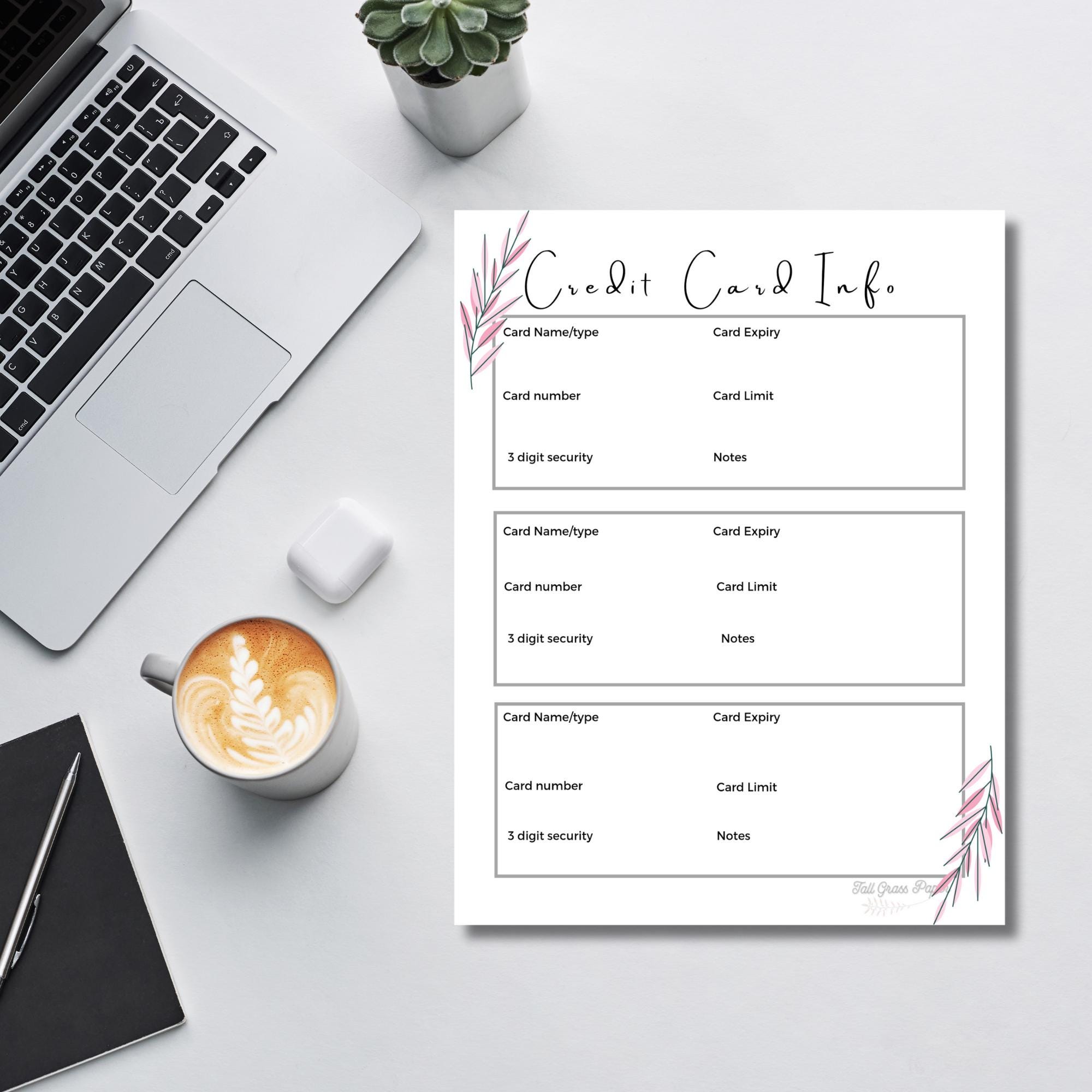 Credit Card Tracker Printable, Budget Binder Insert, Personal Finance ...