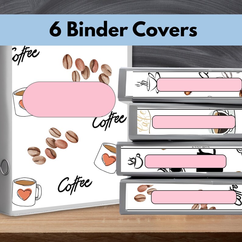 6 Binder Cover and Spines, Editable Canva Template, Printable PDF, DIY ...