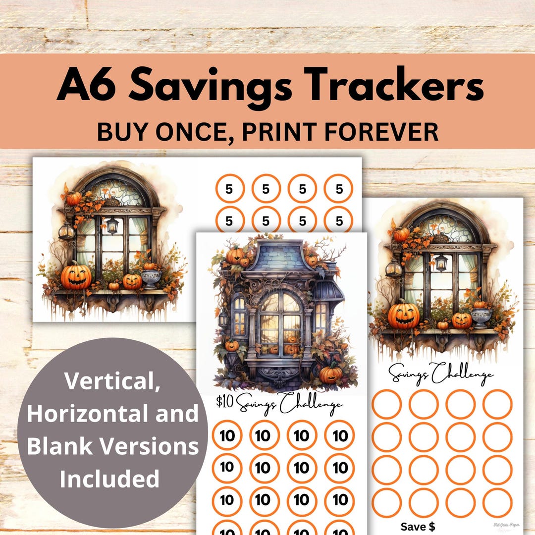 Fall A6 Savings Challenge Printable Bundle, Low Income Budget Tracker ...
