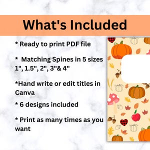 3 Fall Binder Cover Printable PDF, Matching Binder Spines, Editable ...