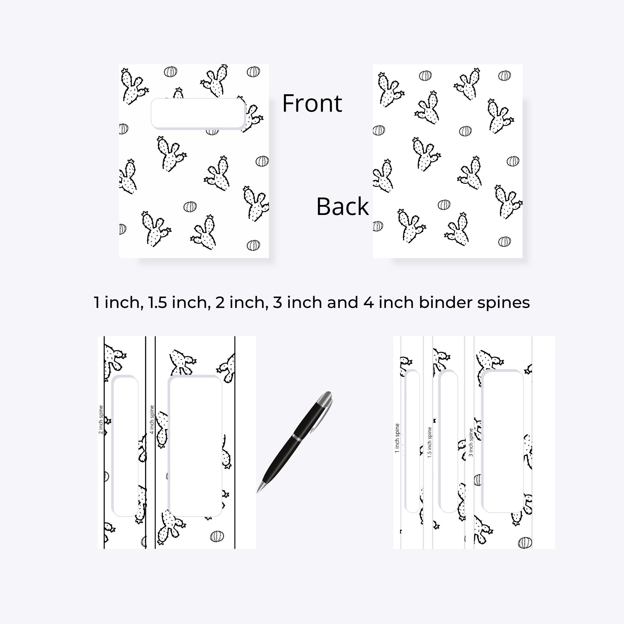 Editable Cactus Theme Binder Covers, Divider Inserts, Matching Spine ...