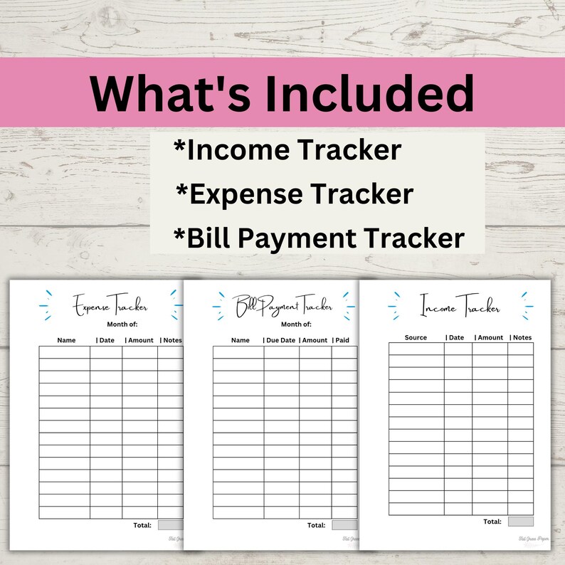 Bill Tracker Printable, Expense Tracker, Income Tracker, Budget Binder ...
