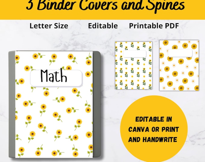 10 Editable Line Pattern Binder Covers, Includes 1, 1.5, 2" Spines ...