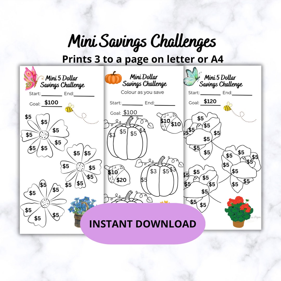 Saving Challenge Bundle, Savings Goal Tracker, Sinking Fund Tracker ...