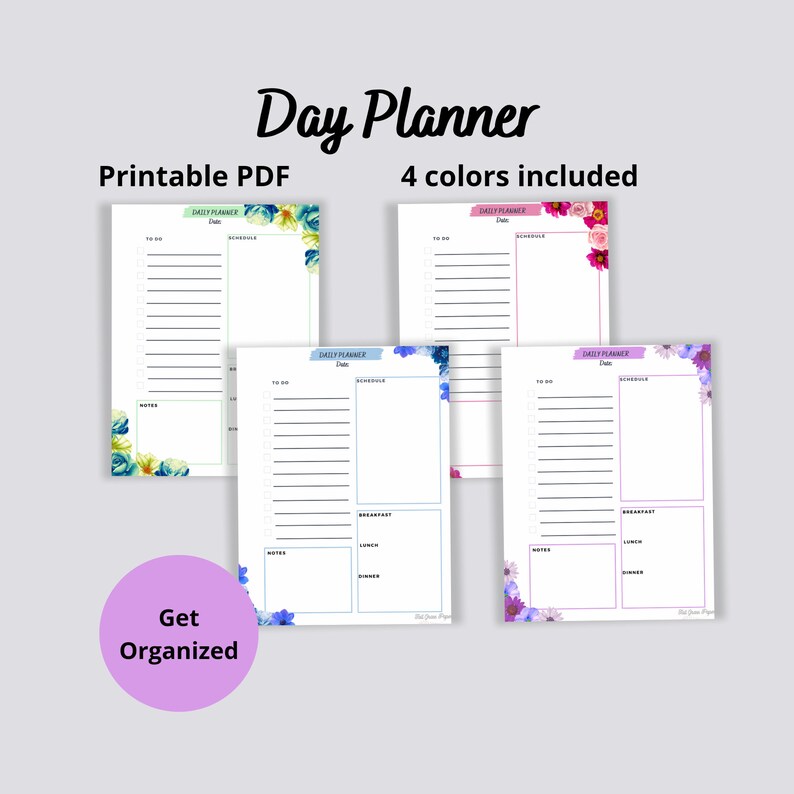 Day Planner Printable Daily Productivity Planner Template, to Do List ...