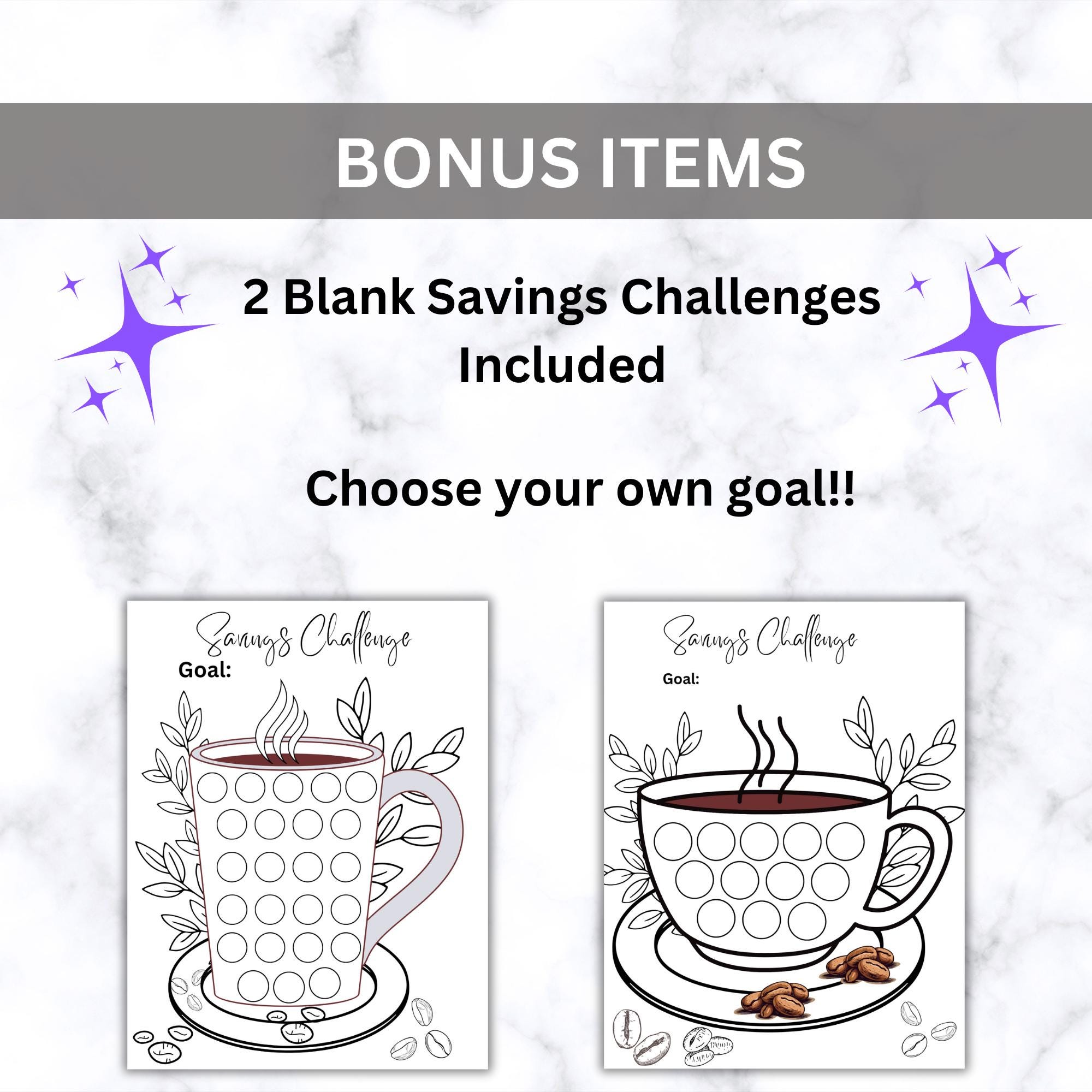 Coffee Fund Savings Challenge Book, Low Income Budget Binder Insert ...