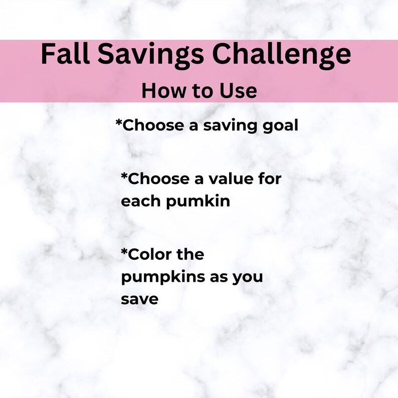 Fall Savings Challenge Printable, Seasonal Savings Goal Tracker ...