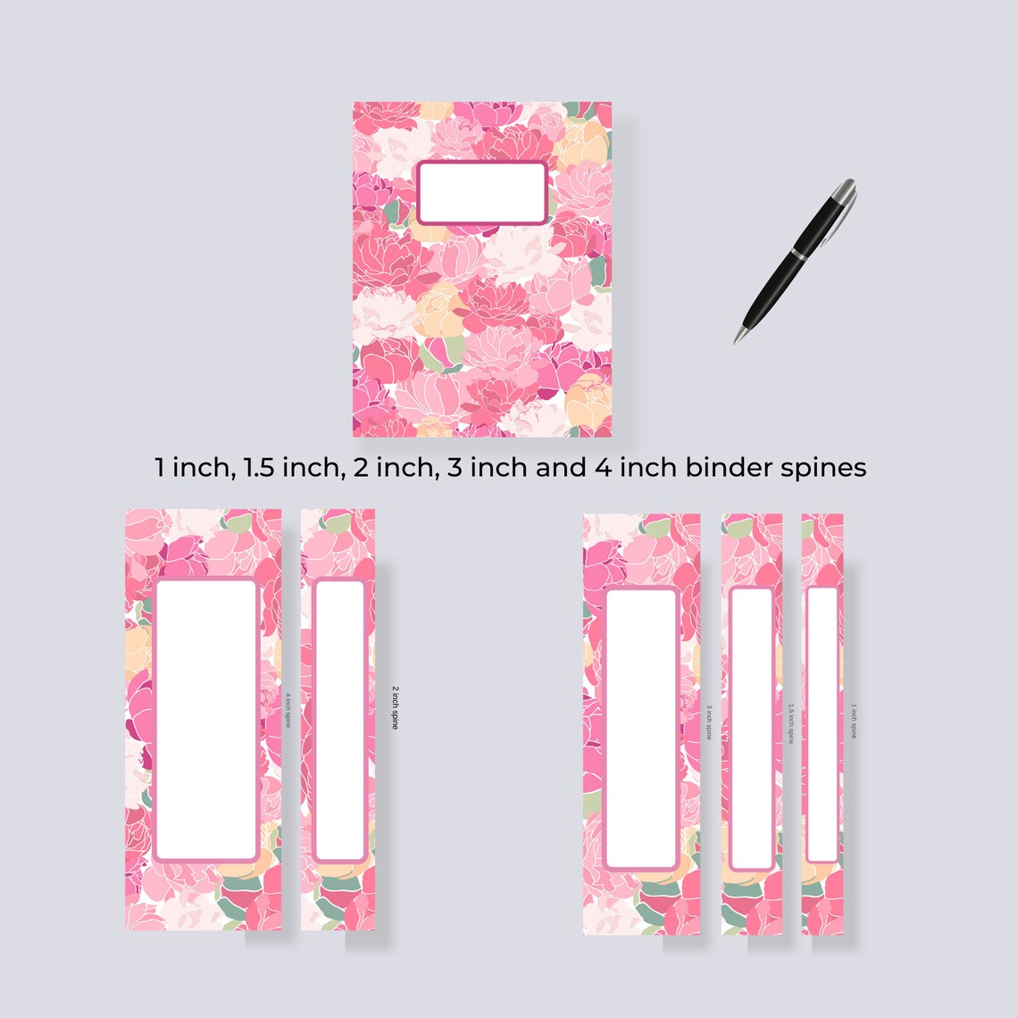 6 Binder Cover and Spines, Editable Canva Template, Printable PDF, DIY ...