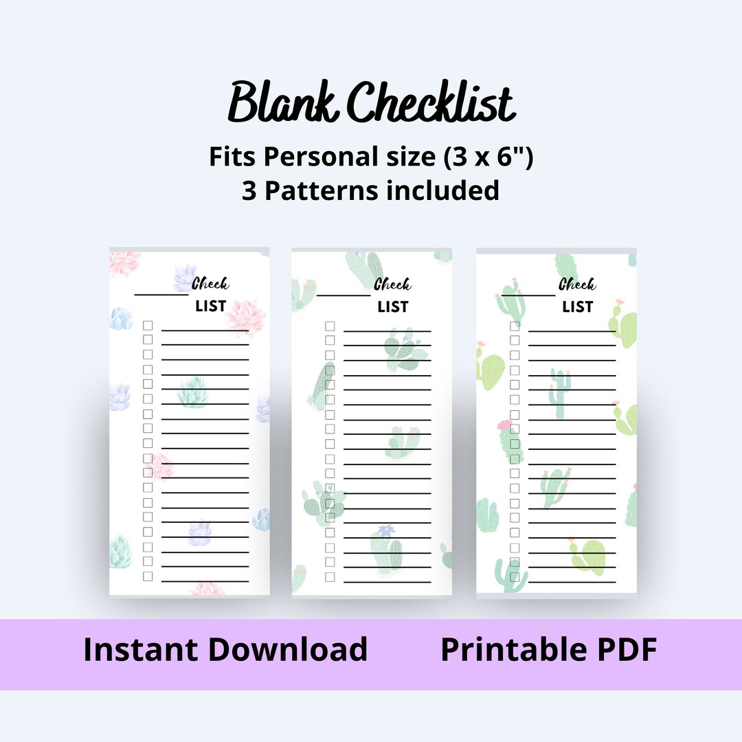 A6 to Do List Printable, Cactus Planner Insert, Succulent Task List ...