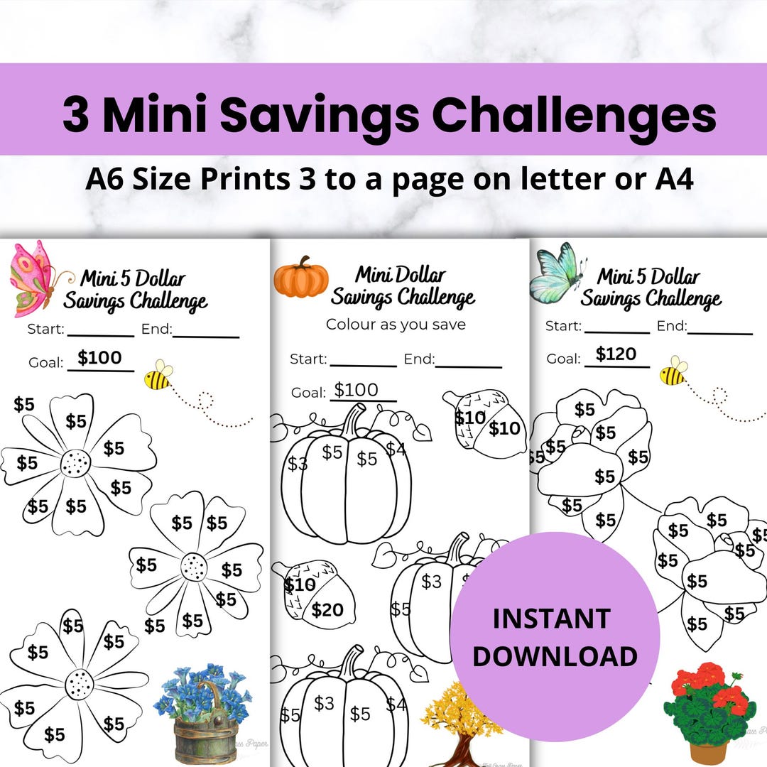 Saving Challenge Bundle, Savings Goal Tracker, Sinking Fund Tracker ...