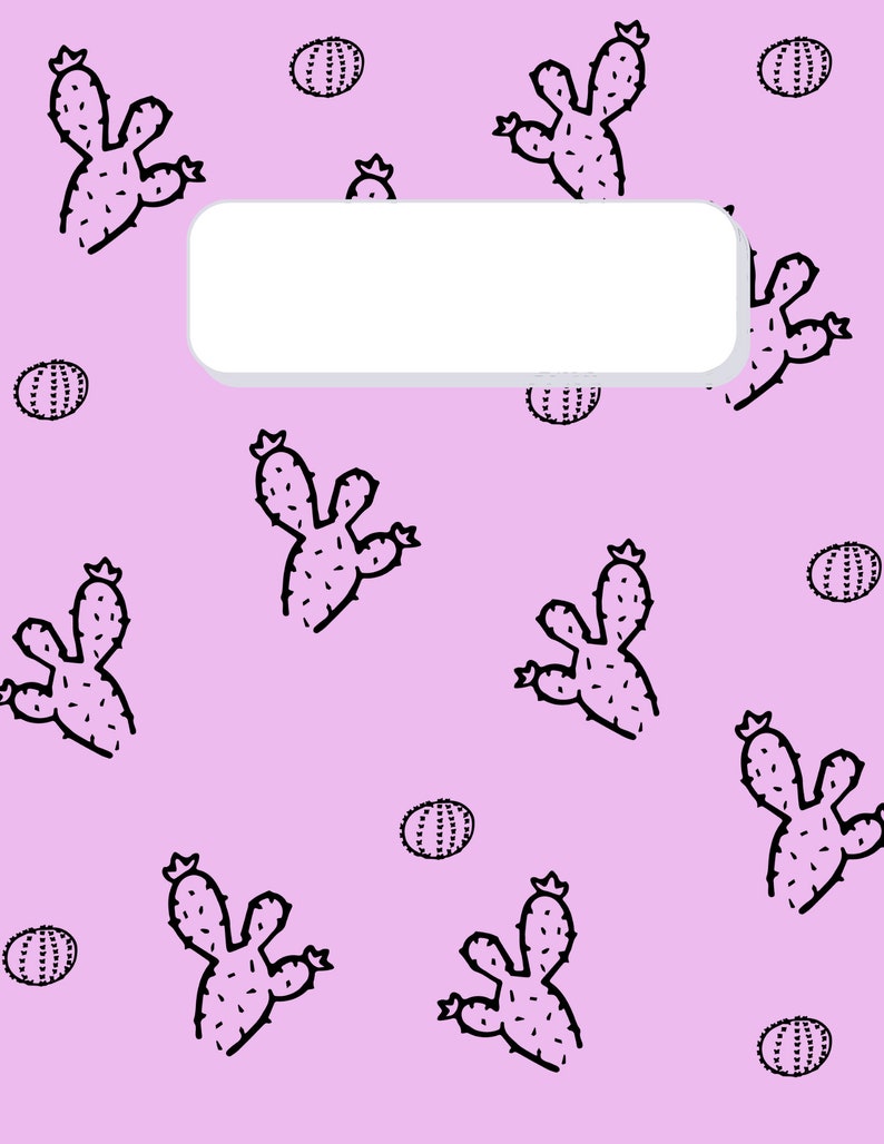 Editable Binder Cover and Spines, Cactus Pattern Divider Inserts ...