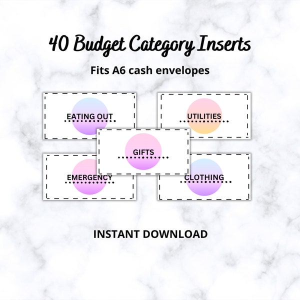 Inserts for Cash Binder - Etsy