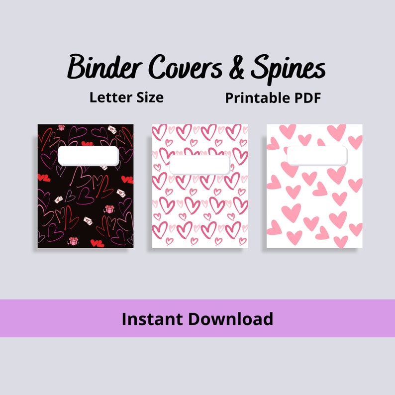 Printable Editable Valentine's Binder Covers, Dividers, Fronts, Backs ...
