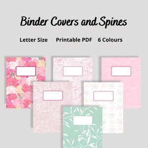 6 Binder Cover and Spines, Editable Canva Template, Printable PDF, DIY ...